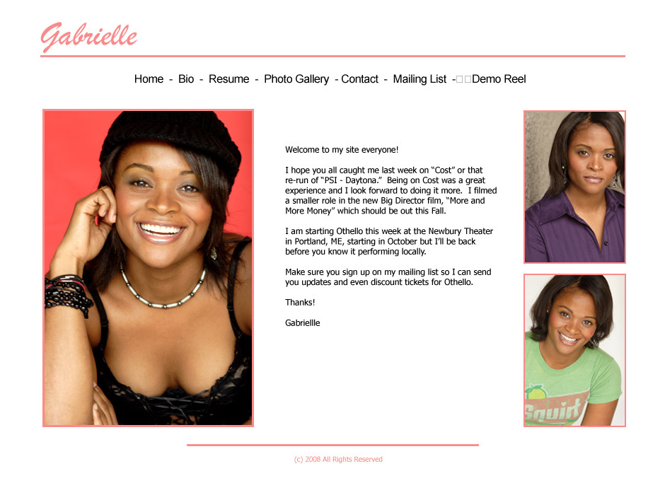 Site Example Gallery - MyActingSite.com